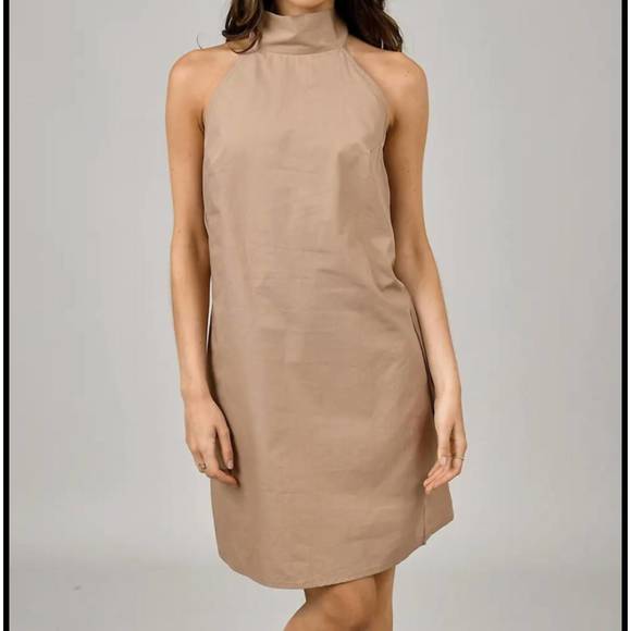 RD Style | Dresses | New Rd Style Mel Poplin Mock Neck Halter Dress In ...